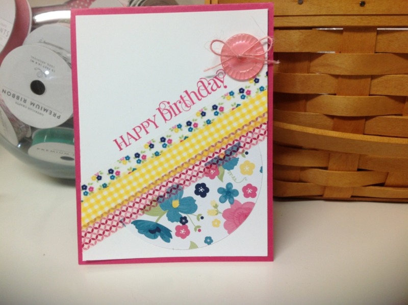Garden Gingham Birthday Card by MarianneO at Splitcoaststampers