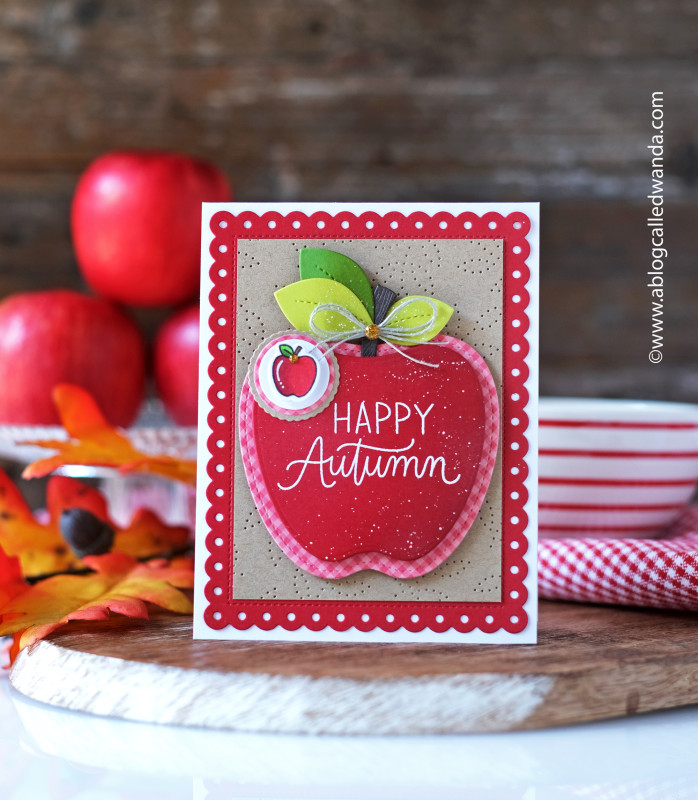 Happy Autumn Apple Card by stampcatwg at Splitcoaststampers