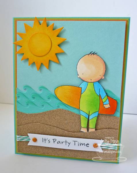 Surfer Dude Birthday Card by stampinjewelsd at Splitcoaststampers