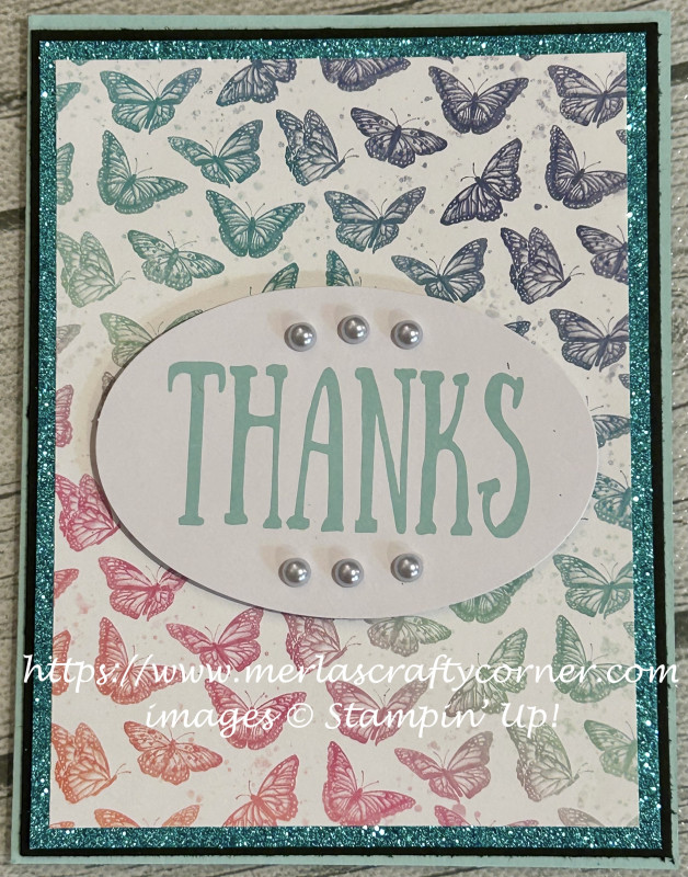 Fluttering Thanks by CraftyMerla at Splitcoaststampers